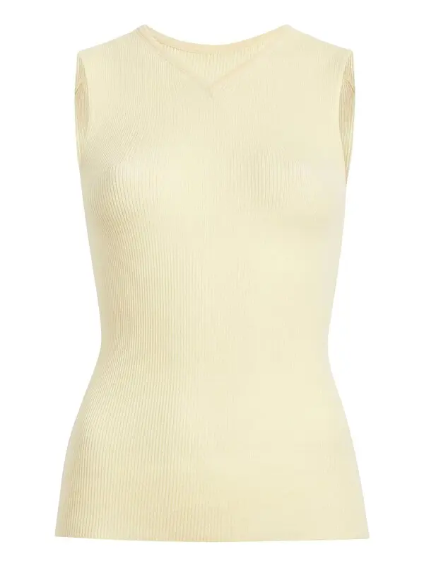 Khaite Renato Sheer-knit Wool-blend Top - Yellow