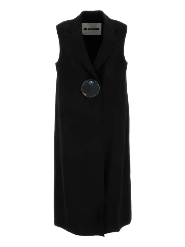 JIL SANDER Tailored Crepe Gilet - Black