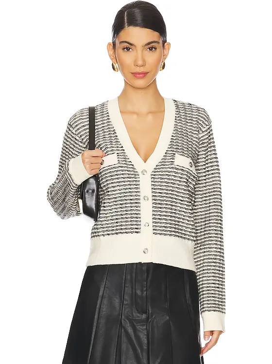 Astr The Label Ellory Cardigan - Black Cream