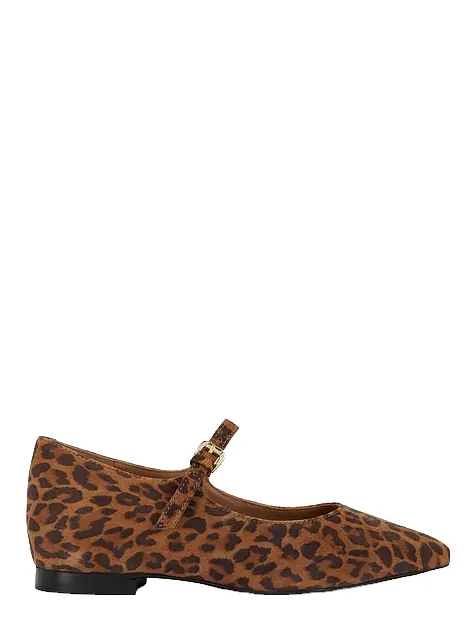Seychelles Pardon Me Mary Jane Flats - Tan Leopard Suede