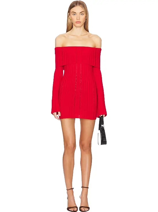 LOBA Elba Off The Shoulder Mini Dress - Red