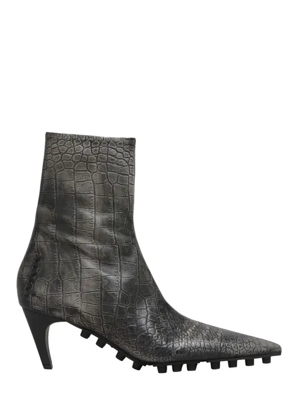 Marni Spike Crocodile-effect Leather Boots - Black