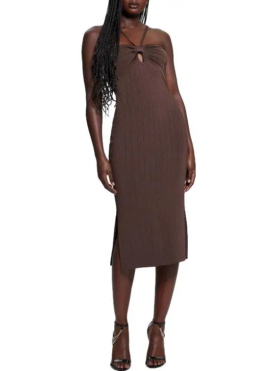 Guess Sofie Mirage Rib Dress - Chocolate Brownie