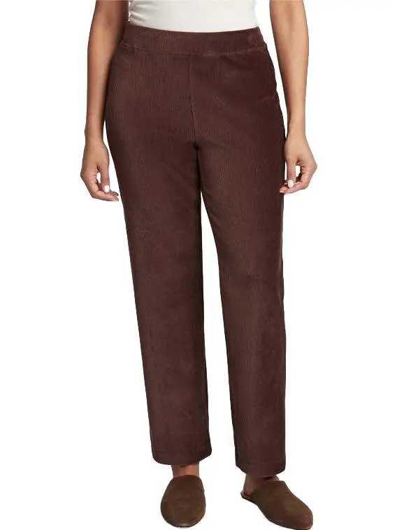 Foxcroft Caden Plush Corduroy Pants - Chocolate