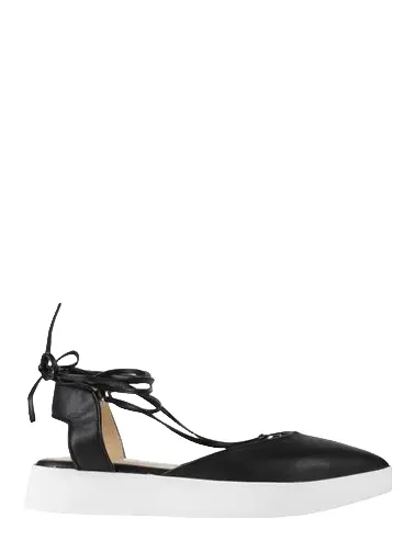 APEPAZZA Leather Ballet Flats - Black