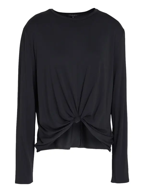 Rag & Bone Jenna Knotted Modal-blend Jersey Top - Black