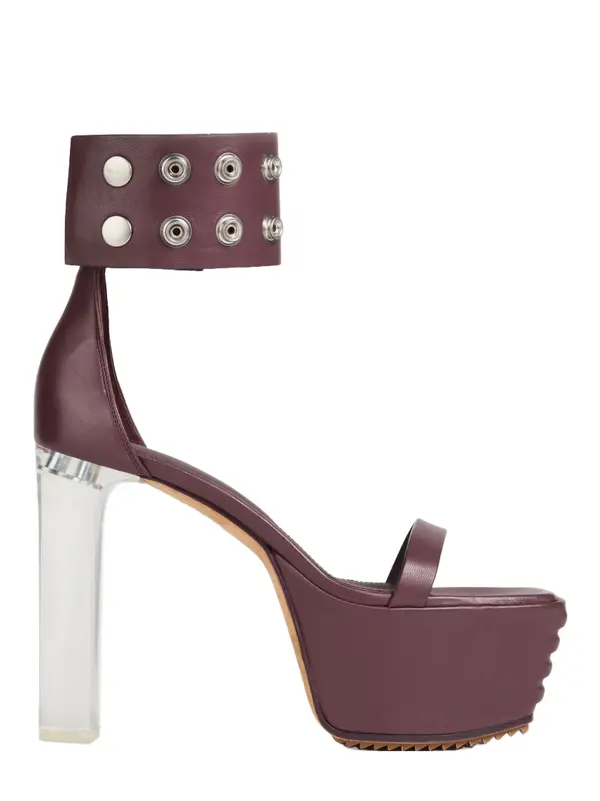 Rick Owens Leather Platform Sandals - Grape
