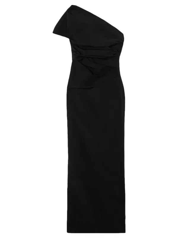 16Arlington Reatta One-shoulder Crepe Gown - Black