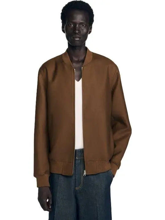 Sandro Zip-up Jacket - Tobacco Brown