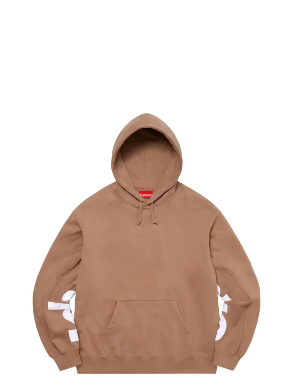 Supreme Cropped Paneled Hooded Sweatshirt - Brown