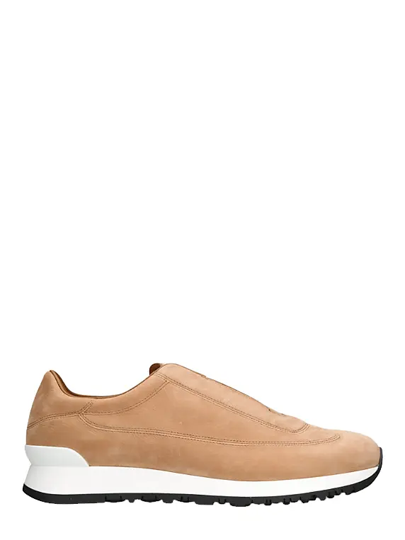 John Lobb Lift Almond-toe Suede Low-top Trainers - Tan