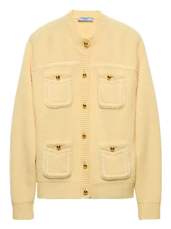 Prada Cashmere Cardigan - Yellow