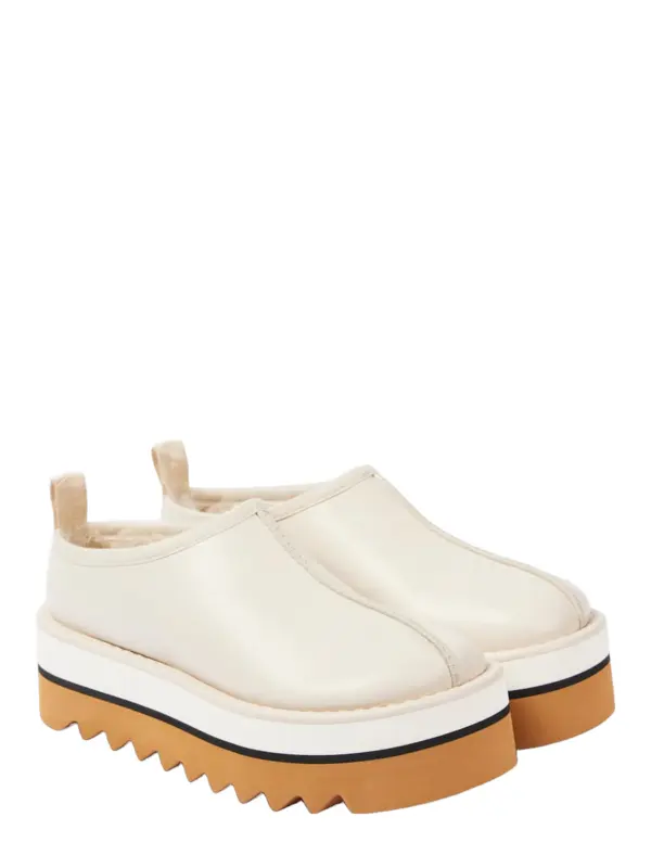 Stella McCartney Sneak-elyse Faux Leather Mules - Beige