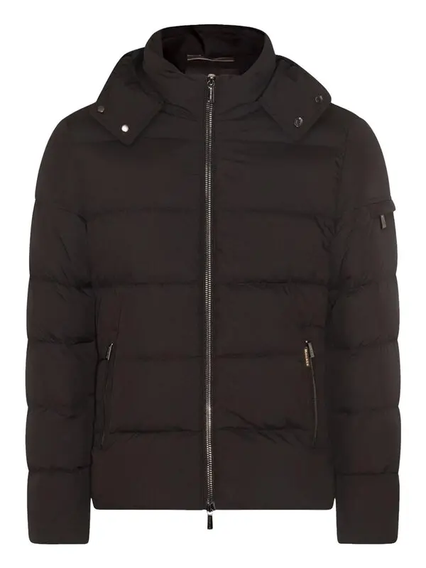 MOORER Padded Jacket With Detachable Hood - Black