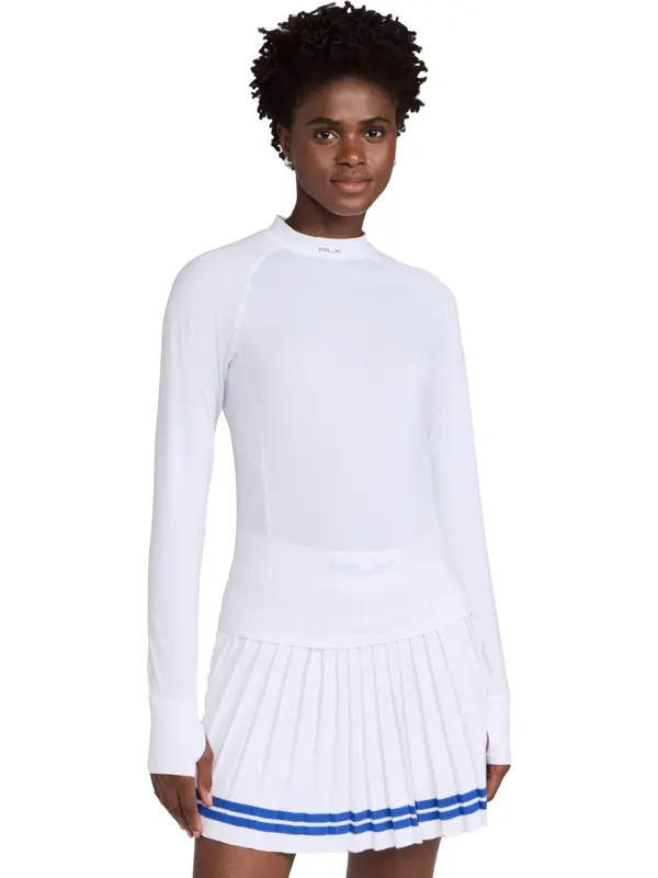 Ralph Lauren Recycled Peached Airflow Long Sleeve Base Layer - Ceramic White