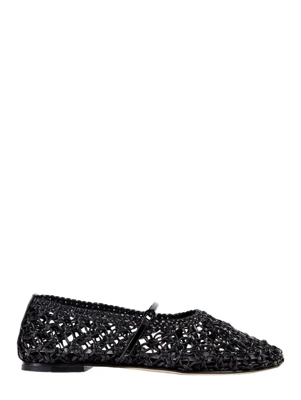 Dear Frances Balla Woven Ballerina Flats - Black Weave