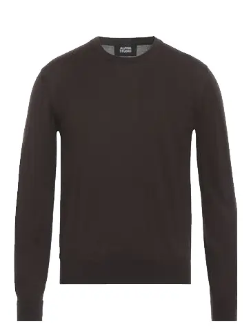 Alpha Studio Merino Wool Sweater - Brown