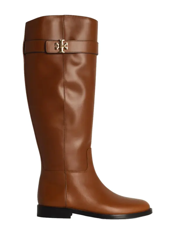 Tory Burch Lock Riding Boots - Brown