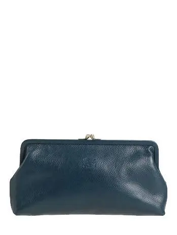 Il Bisonte Leather Clutch - Navy