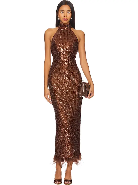 Nbd Janya Maxi Dress - Chocolate Brown