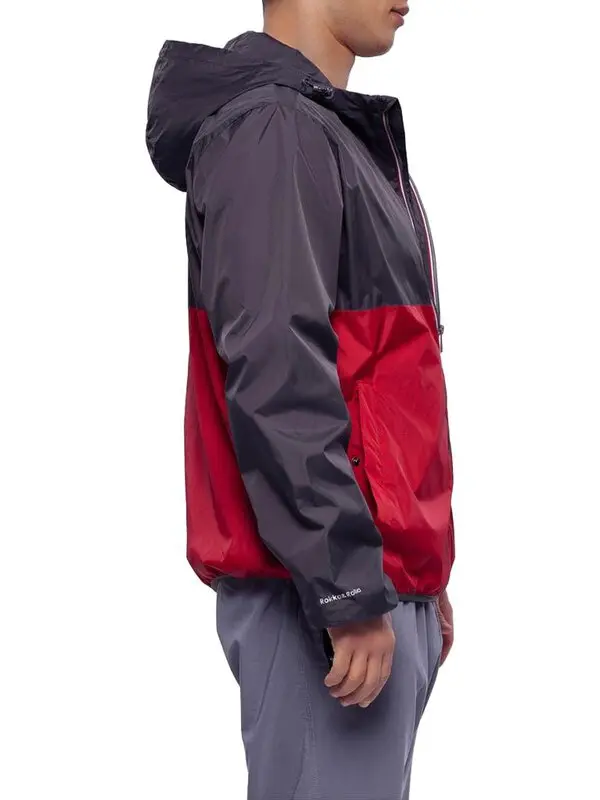 ROKKA&ROLLA Packable Windbreaker - Gray Red