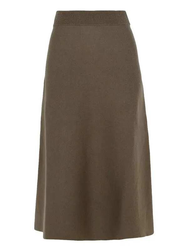 LANVIN Wool And Cashmere Blend Skirt - Brown