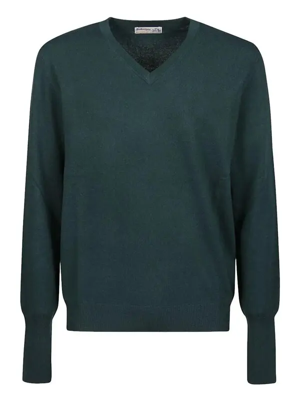 BALLANTYNE V-neck Cashmere Sweater - Green