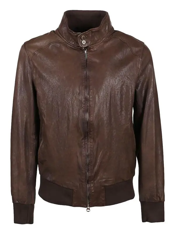 STEWART Archie Leather Jacket - Brown