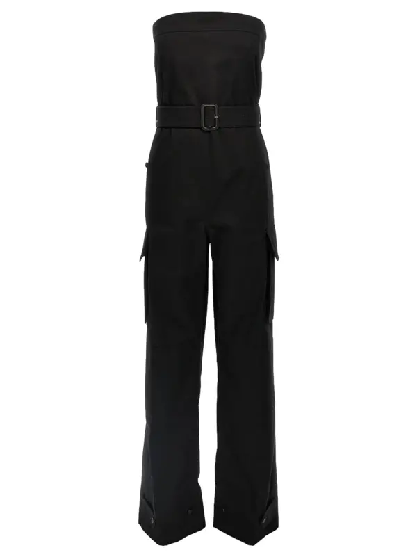 Saint Laurent Cassandre Bustier Jumpsuit - Black