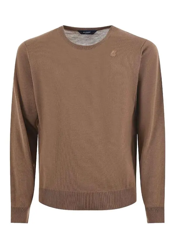 K-WAY Crewneck Wool Sweater - Brown