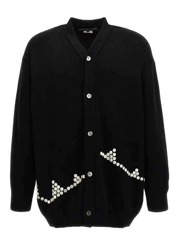 Comme Des Garçons Button-detailed Wool-blend Sweater - Black