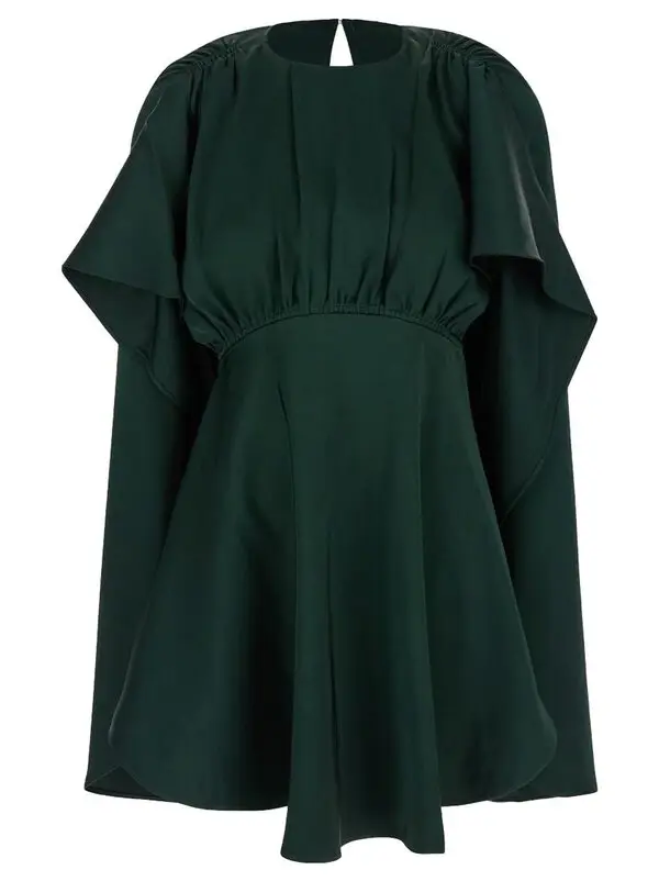 Zimmermann Eden Mini Dress With Ruched Shoulder - Green