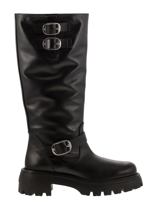 STUART WEITZMAN Emerson Moto Leather Boot - Black