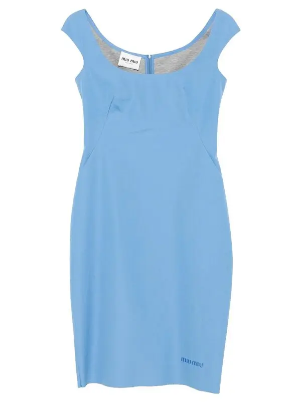 Miu Miu Poplin Mini Dress - Blue