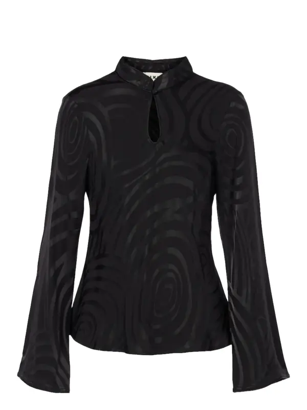 Rixo Wylder Jacquard Top - Black