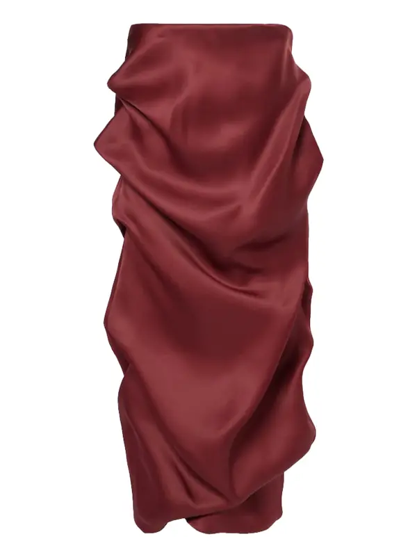 Khaite Olula Draped Maxi Skirt - Burgundy