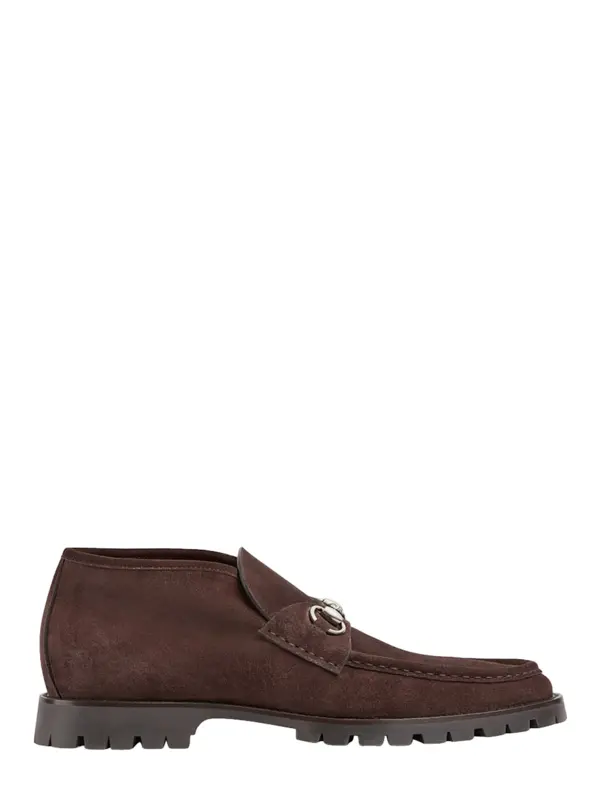 Gucci Sylke Suede Bit Lug-sole Chukka Boots - Cocoa
