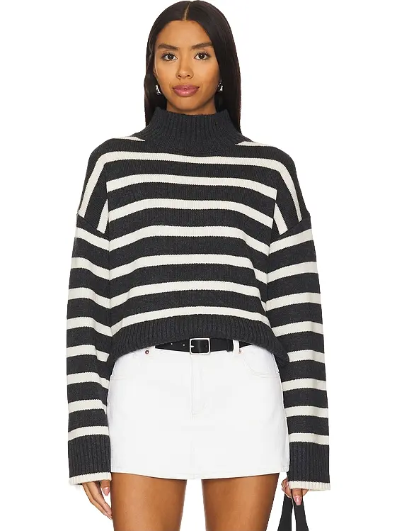 Astr The Label Sophea Sweater - Charcoal Cream