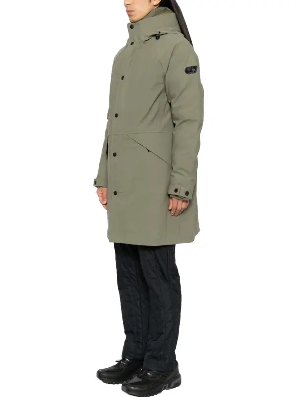 ALPHA TAURI Hooded Button-zip Coat - Green