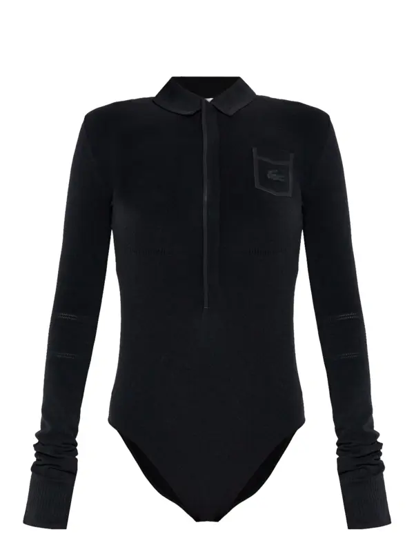 Lacoste Logo Appliqué Bodysuit - Black