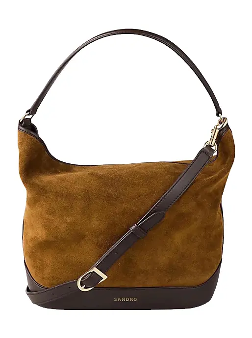 Sandro Slouchy Shoulder Bag - Naturels
