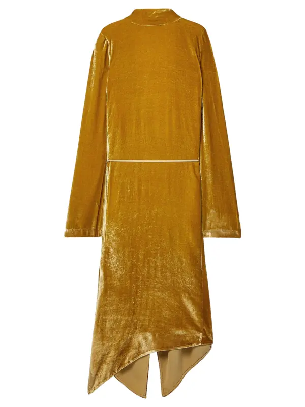 PETAR PETROV Agento Open-back Velvet Midi Wrap Dress - Mustard