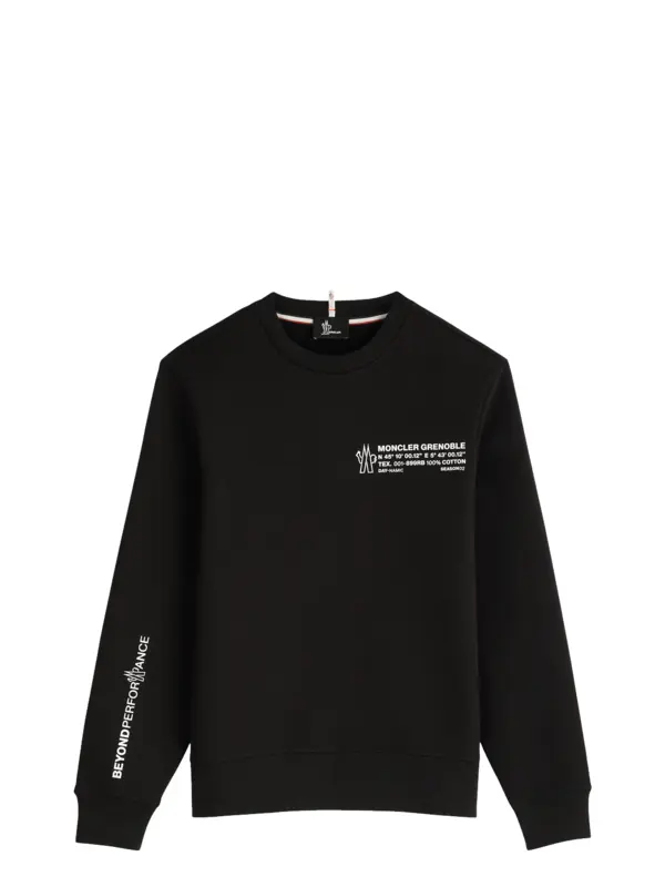 Moncler Day-namic Logo-print Jersey Sweatshirt - Black