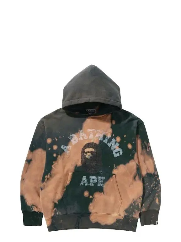 BAPE Tie Dye College Relaxed Fit Pullover Hoodie - Beige