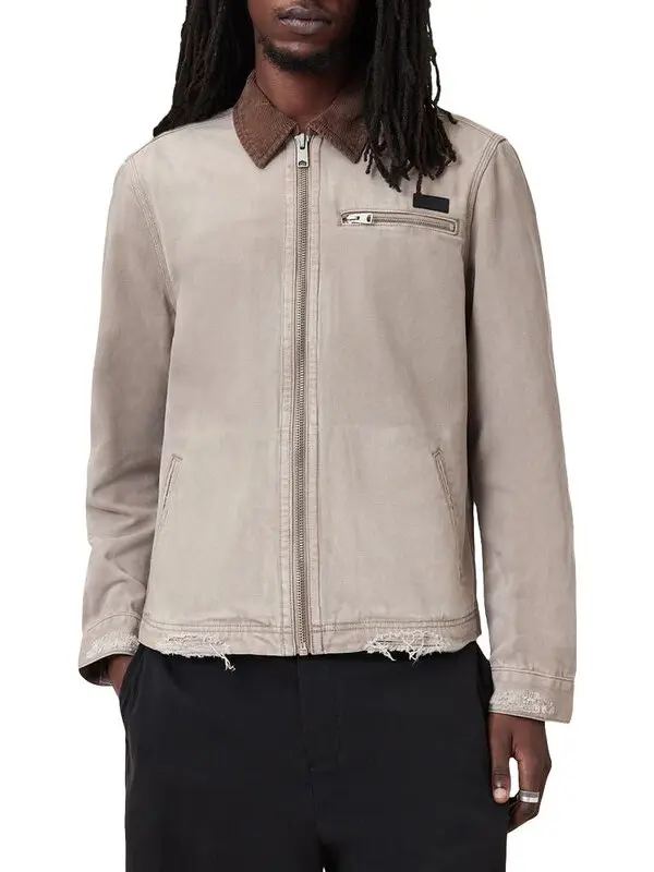All Saints Rothwell Distressed Denim Jacket - Wern Brown