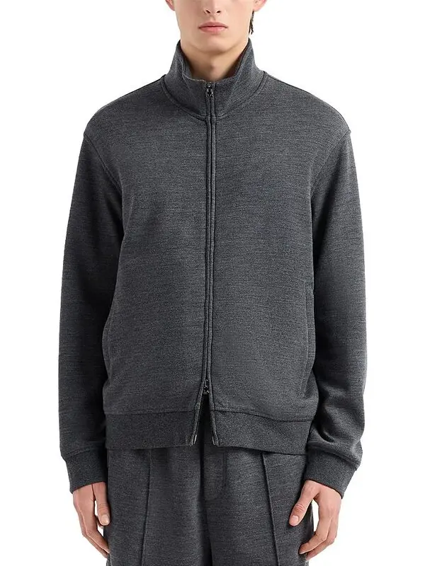 Emporio Armani Travel Essentials Sweatshirt Bomber Jacket - Heather Grey