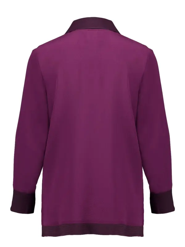 PAULA V-neck Silk Blouse - Purple