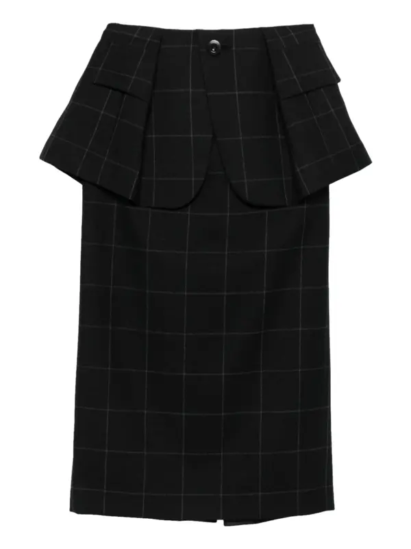 Sacai Layered Midi Skirt - Black