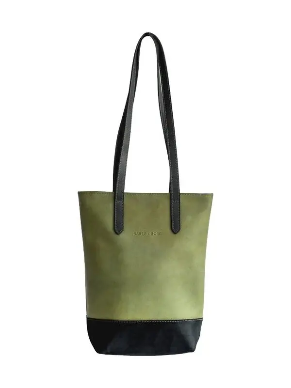 SAREP + ROSE Slender Kenya Leather Tote Bag - Olive Green