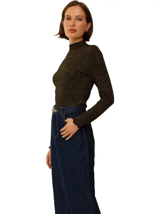 WHIMSY + ROW Gigi Top - Black Sparkle
